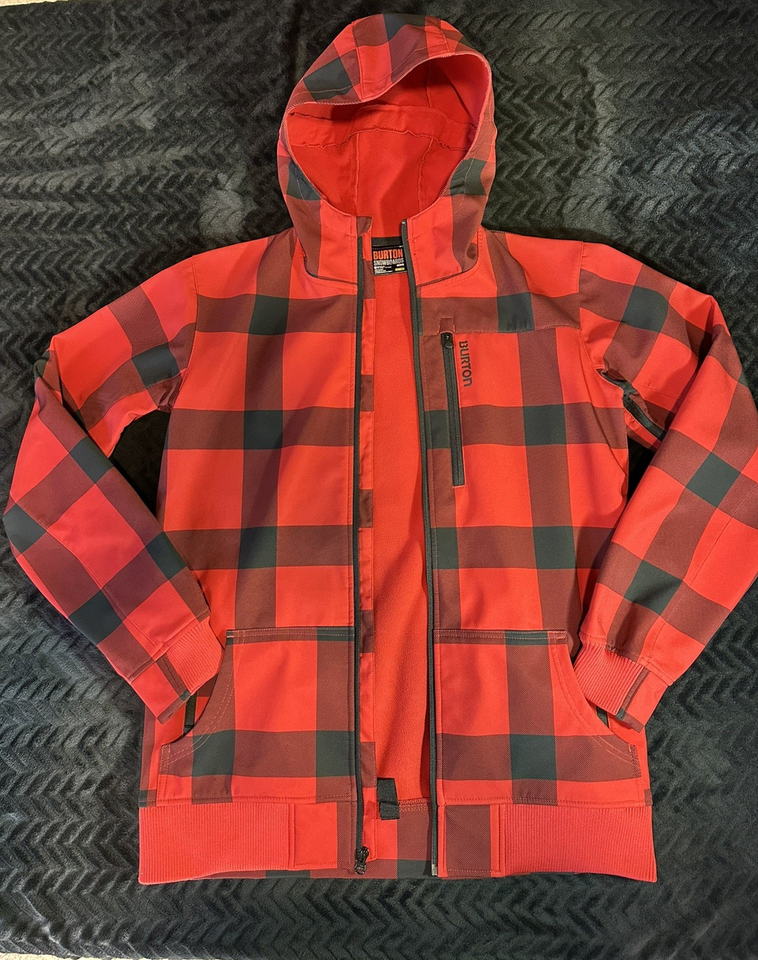 Burton Dryride Snowboard Men's Medium Red and Black Plaid Jacket | eBay