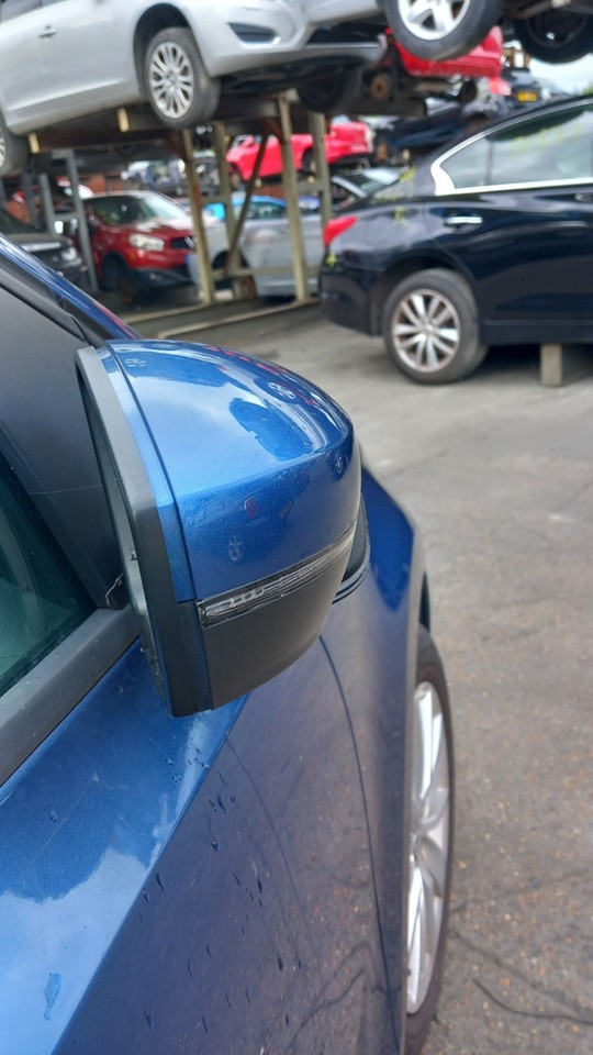 VW POLO 6C 5 DOOR HATCH 2016 WING MIROR O/S DRIVER SIDE IN BLUE LD5L ...