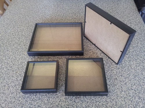 Picture frame / box - All size 1 inch deep frames, dark brown wood ...