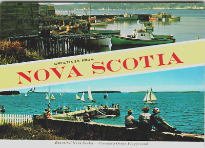 Postcard 4x6 Nova Scotia Banner Canada Ocean Playground Multiview Sail ...