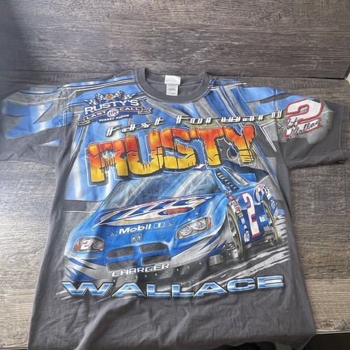 Rusty Wallace Mens Rusty's Last Call All Over Print Nascar T Shirt XL ...