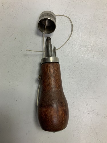 Vintage Hand Stitcher Leather Canvass Shoe Awl Wood Handle UsedToolShop ...