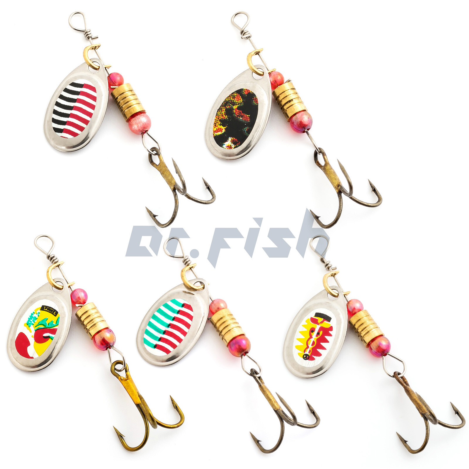 Dr.Fish 12pcs Spinnerbait Rooster Tail Spinner Lures Fishing Walleye ...