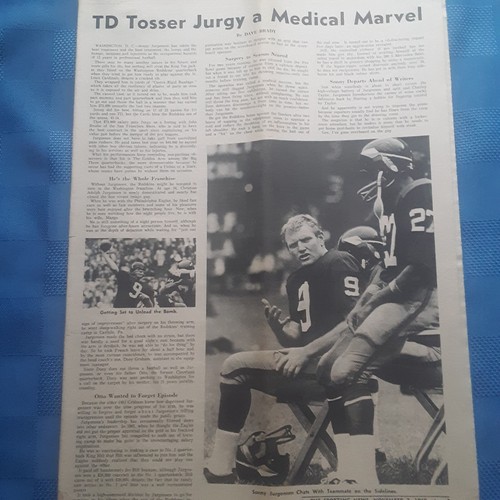 Washington Redskins 1968 Sonny Jurgensen 1968 NFL Washington D C | eBay