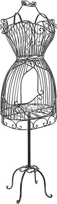 MyGift Vintage Black Metal Wire Mannequin Frame Dress Form Display ...