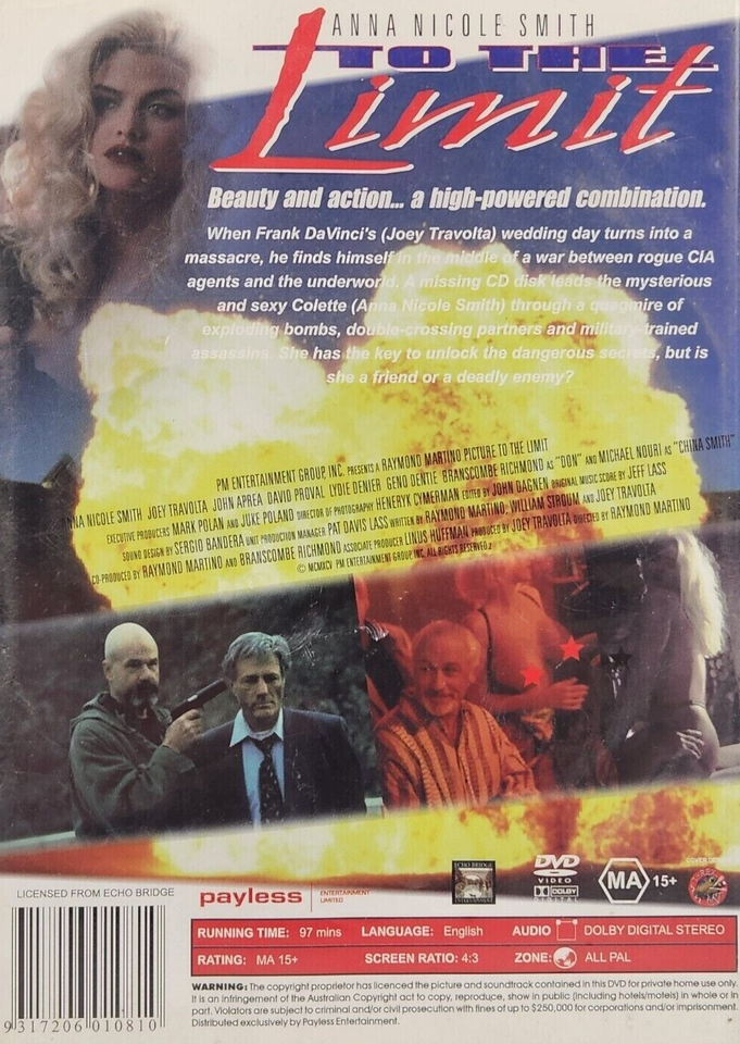 To The Limit DVD - Anna Nicole Smith - Region 4 Aus - Action ...