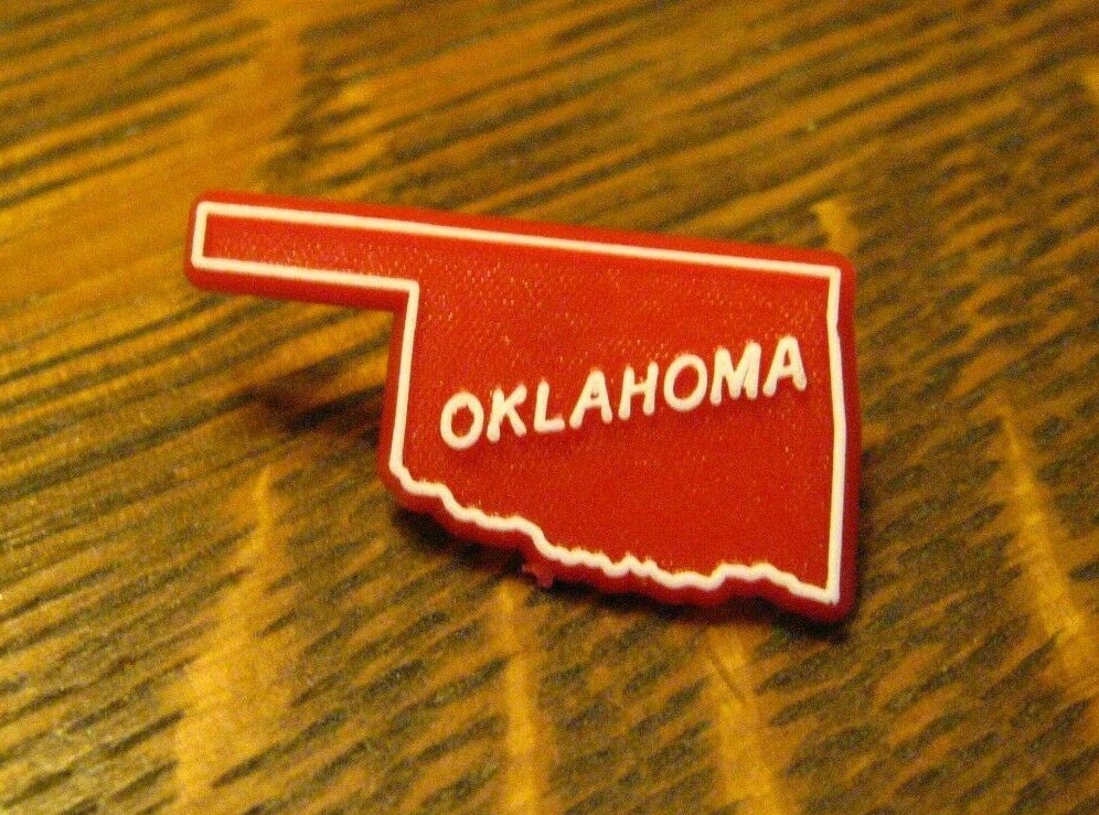 Oklahoma State Map Lapel Pin - Vintage OK Sooner State Sooners With ...