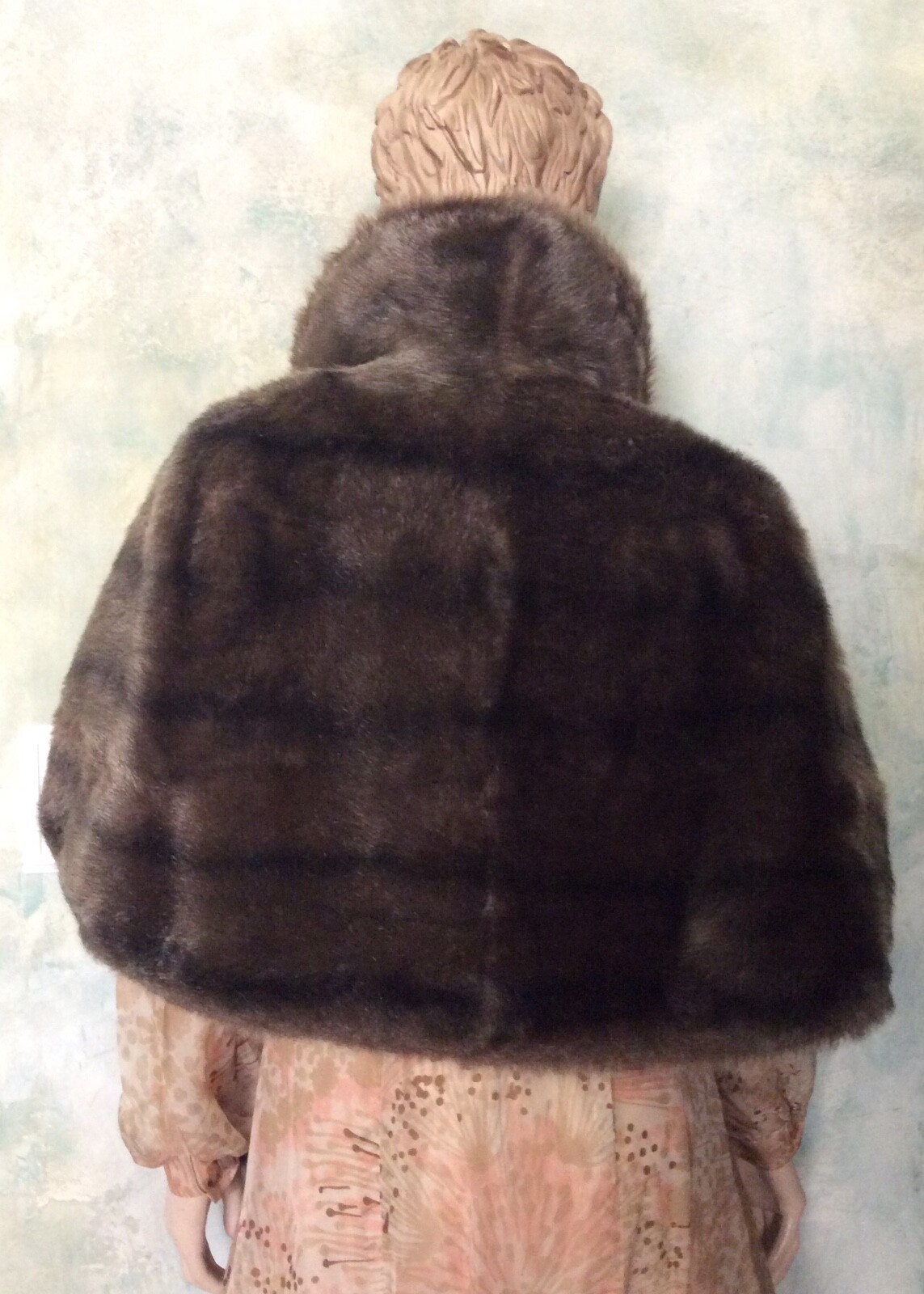 Vintage Brown Faux Mink Fur Cape Stole Coat Regina Glenara by Glenoit ...
