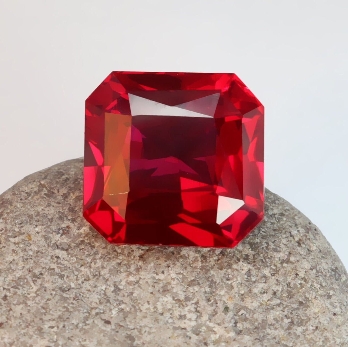 BURMA Pigeon Blood Red Ruby 17.80 Ct Natural Certified Square Cut Loose ...