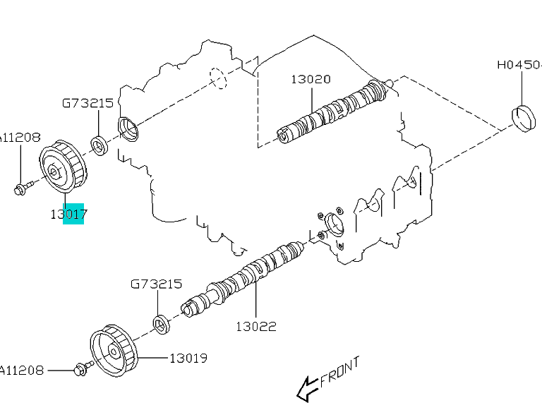1999- 2012 Subaru non Turbo RH Camshaft Sprocket Legacy Outback ...