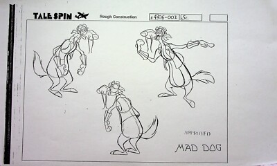 Disney's TALESPIN 1989 Production Studio Copy DON CARNAGE Model Sheet ...