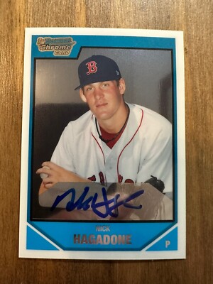 NICK HAGADONE 2007 Bowman Draft Chrome AUTOGRAPH ROOKIE #BDPP134 - Red ...