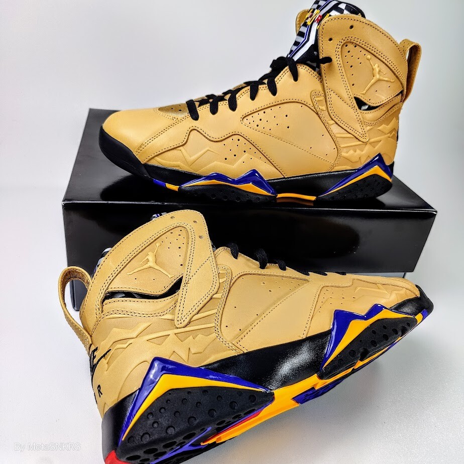Air Jordan 7 Men's US 13 Vachetta Tan Black Yellow Purple Nike Retro ...