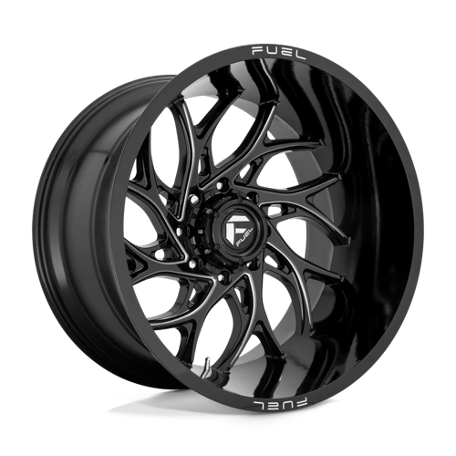 (SET 4) Fuel 1PC D741 Runner 22x10 8x180 -18mm Gloss Black Milled ...