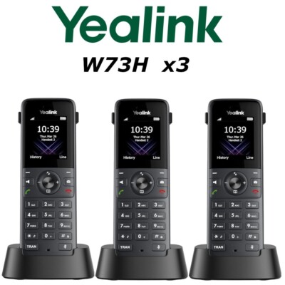 3 Yealink W73H IP DECT Addtl Cordless Expansion Handset for W60B W70B ...