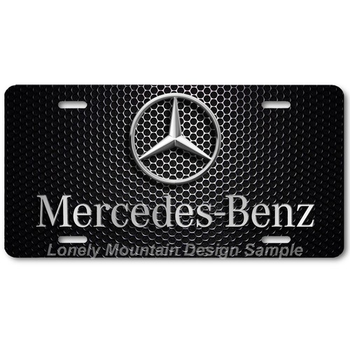 Mercedes-Benz Inspired Art Gray on Mesh FLAT Aluminum Novelty License ...