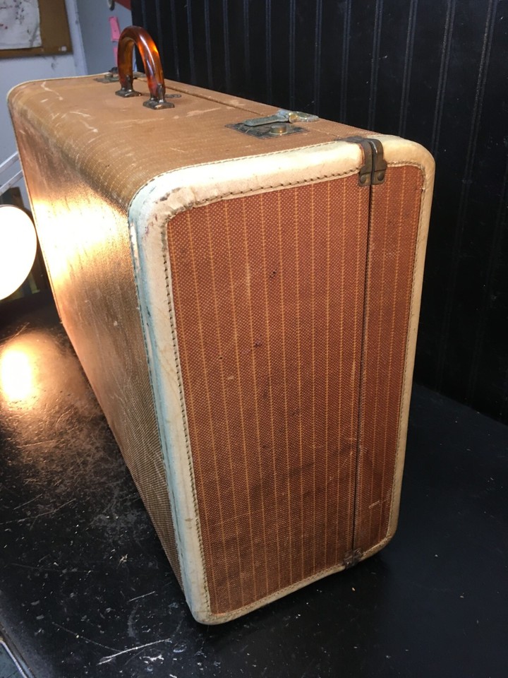Vintage 1900s Wood Suit Case Carpet Bagger Suit Case BAKELITE Handle ...