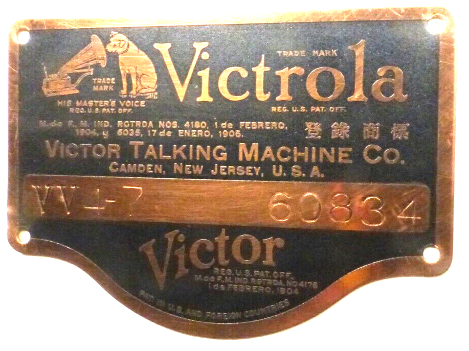 VICTOR VICTROLA VV 4-7 part: COPPER I.D. TAG w/ ORIGINAL NAILS | eBay