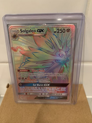 Pokemon Sun & Moon SOLGALEO GX Full Art Rainbow SECRET RARE 155/149 NM ...
