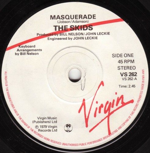 Skids ‎– Masquerade / Out Of Town - 7" Vinyl -1979 - EX / EX - Virgin ...