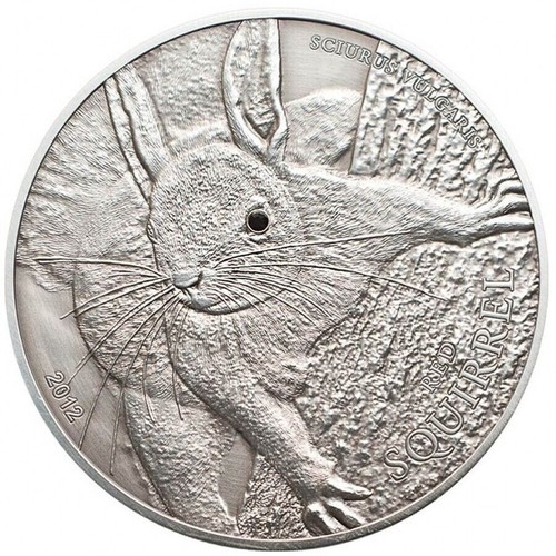 Palau 2012 Squirrels of the World Barbary $5 Pure Silver Coin Swarovski ...