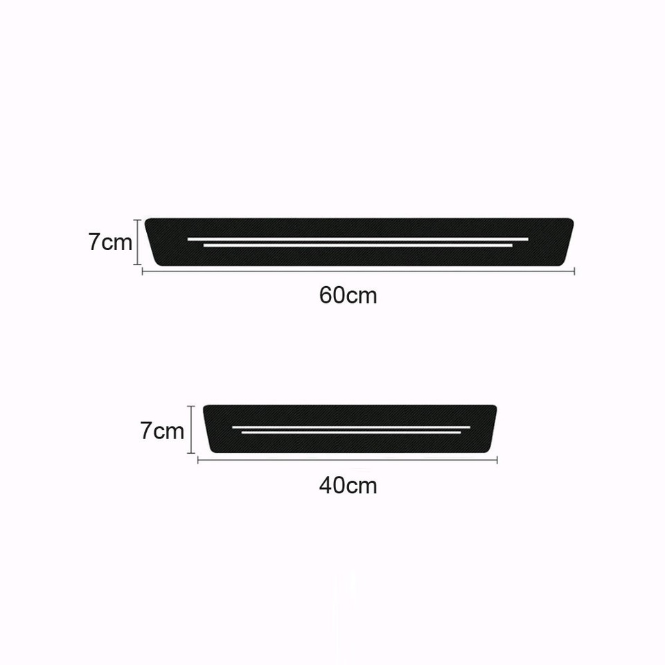 4x Carbon Fiber Car Door Plate Sill Scuff Anti Scratch Sticker Auto ...