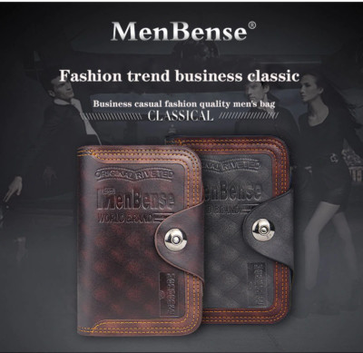 MenBence Men's wallet magnetic snap clutch bag male wallet leather ...