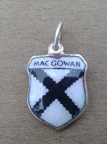 MacGowan Mac Gowan Coat of Arms / Family Crest Silver Plated Enamel ...