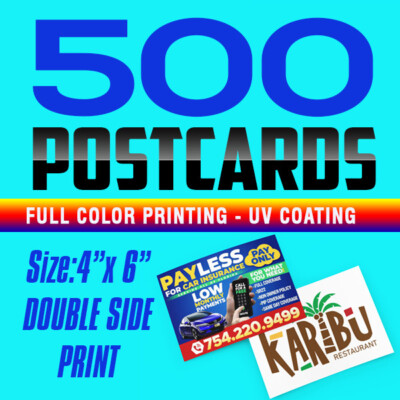 500 Full Color Double Sided 4" X 6" - 12pt paper - NEXT DAY PRINTING | eBay