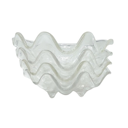 Vintage MCM Acrylic Clear Clam Shell Bowls Serving Dish Mid Century Set ...