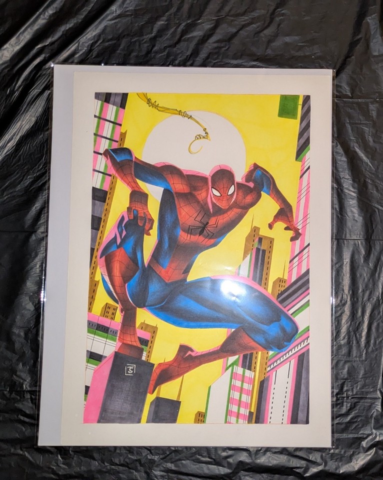 Thony Silas Large Marvel Comics Spider-Man Original Art Drawing 16.5 x ...