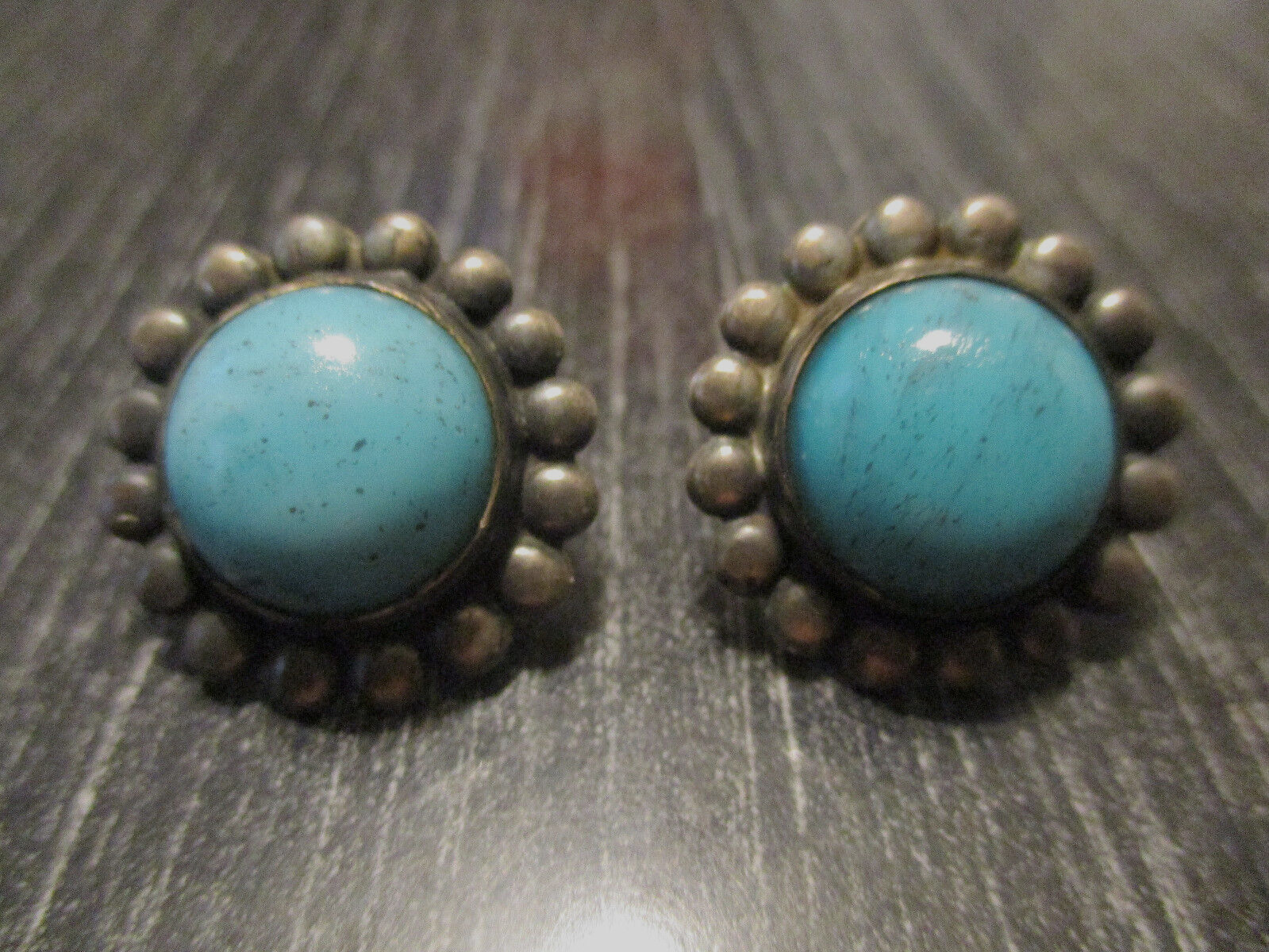 Antique Vintage Southwest Turquoise Glass Cabochon Be… - Gem