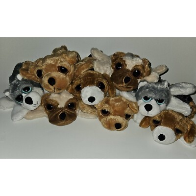 8 Puppy Dog Plush Hand Puppets Caltoy Stuffed Animal Toy Lot Brown Gray ...