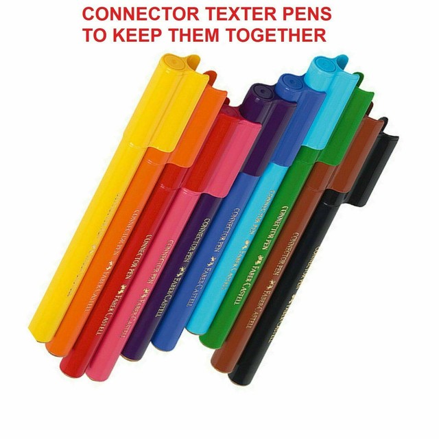 Faber Castell 48 Pack Kids Texter Connector Pen Cube Art Drawing Texta ...