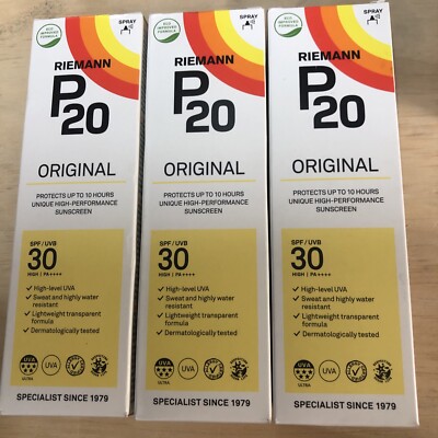 3 X 100ML RIEMANN P20 SPF/UVB 30 ORIGINAL SPRAY | eBay