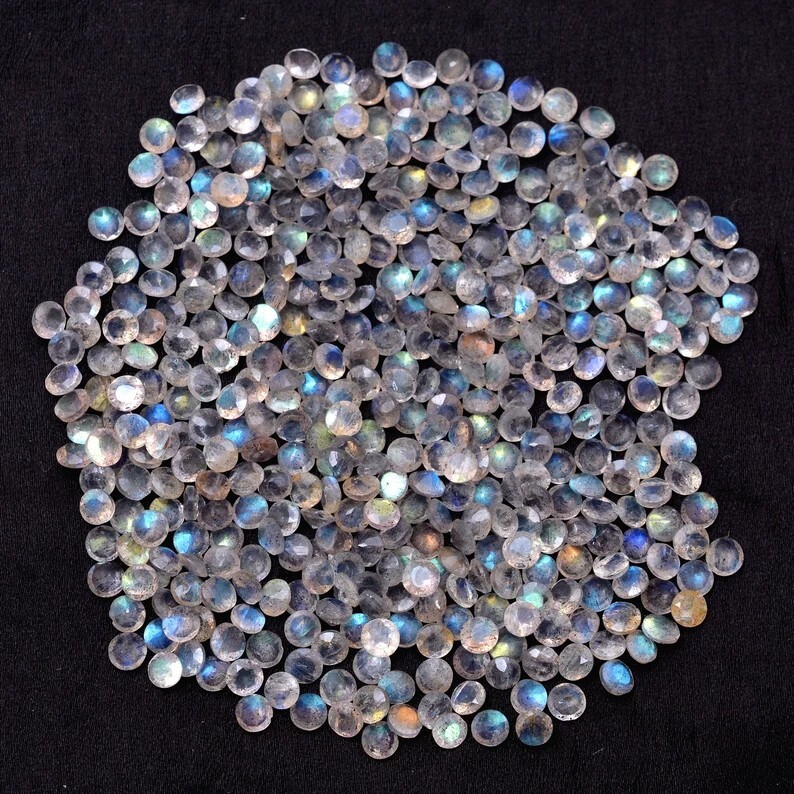 Natürlich Flashy Labradorite 5mm Runde Form Facettiert Cut Lose ...