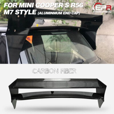 For Mini Cooper S R56 M7 Style Carbon Fiber Roof Spoiler (Aluminmum End ...