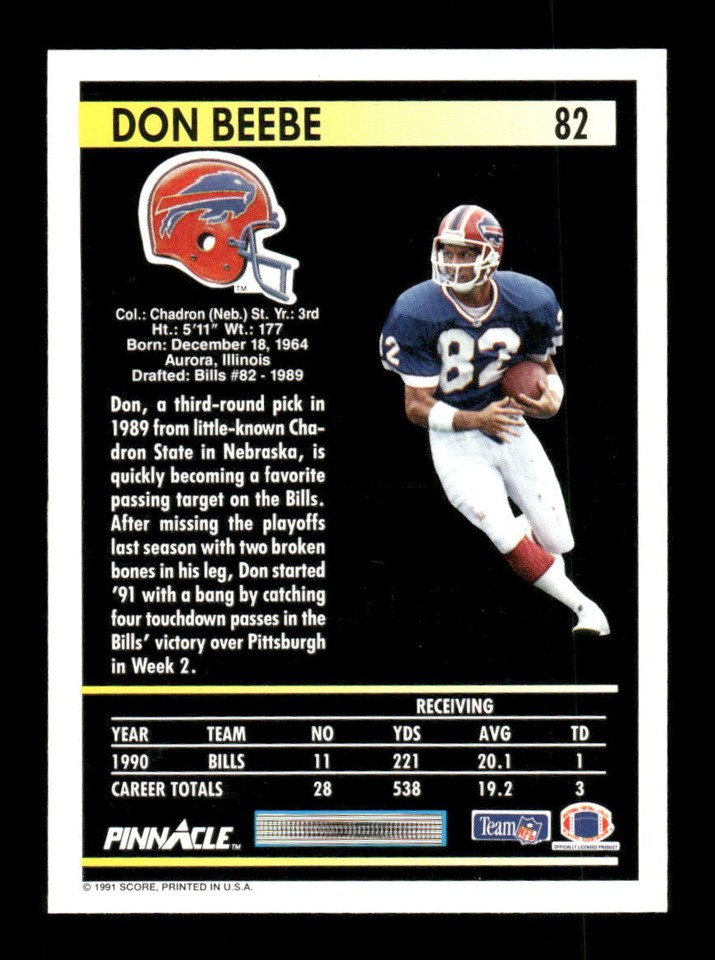 1991 Pinnacle Don Beebe #82 | eBay