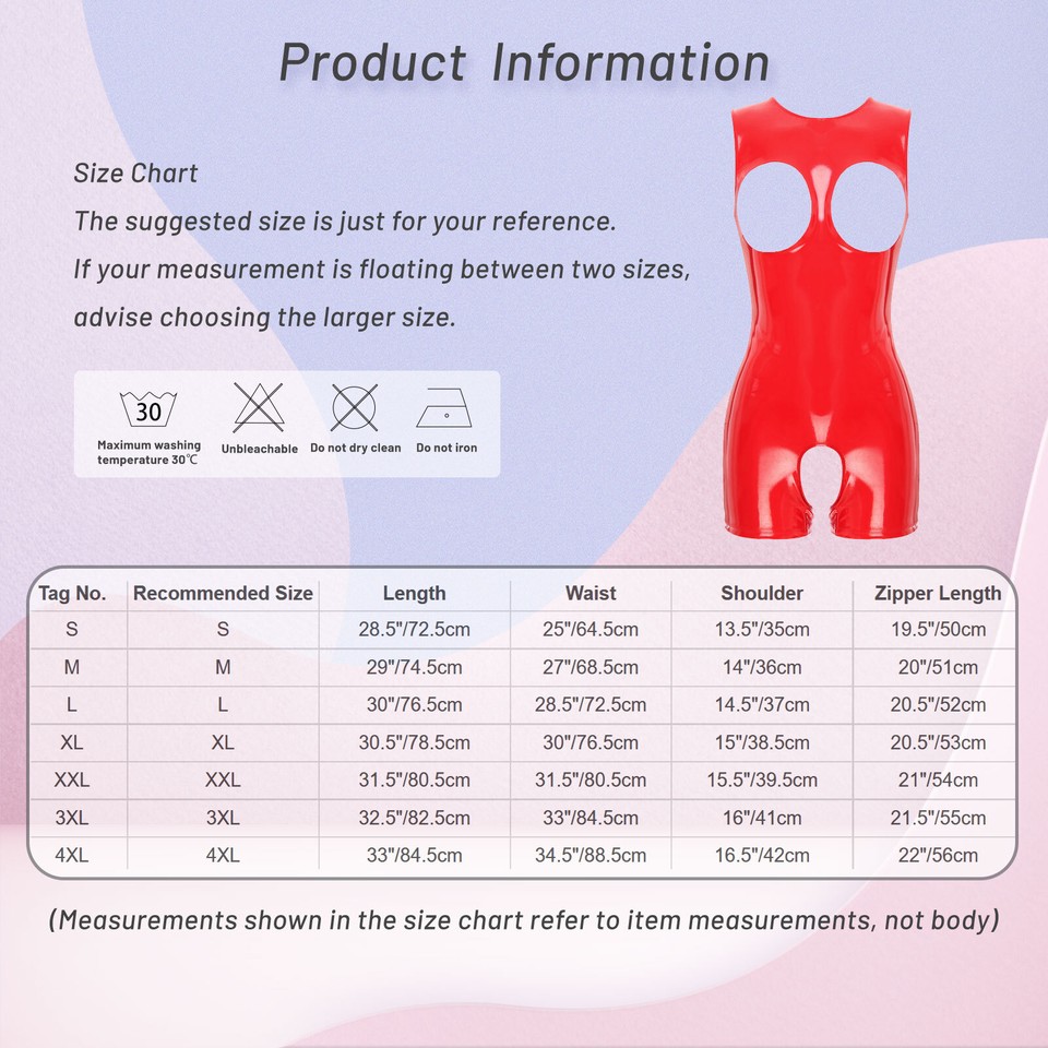 US Freebily Women Leather Cutout Bodysuit Open Cups Crotchless Open ...