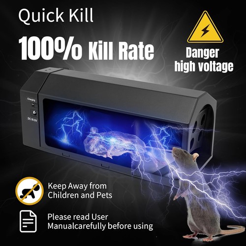 Electric Mouse Traps Indoors: Rat Trap Upgraded 2 in 1 Effective Purple ...