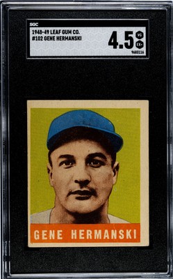 Gene Hermanski, Rookie, Correct Spelling, 1948 Leaf #102, SGC 4.5 - VG ...