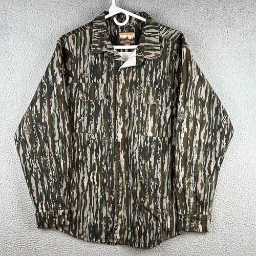 Realtree Original Camo Shirt Mens XL Canvas Long Sleeve Button Down ...