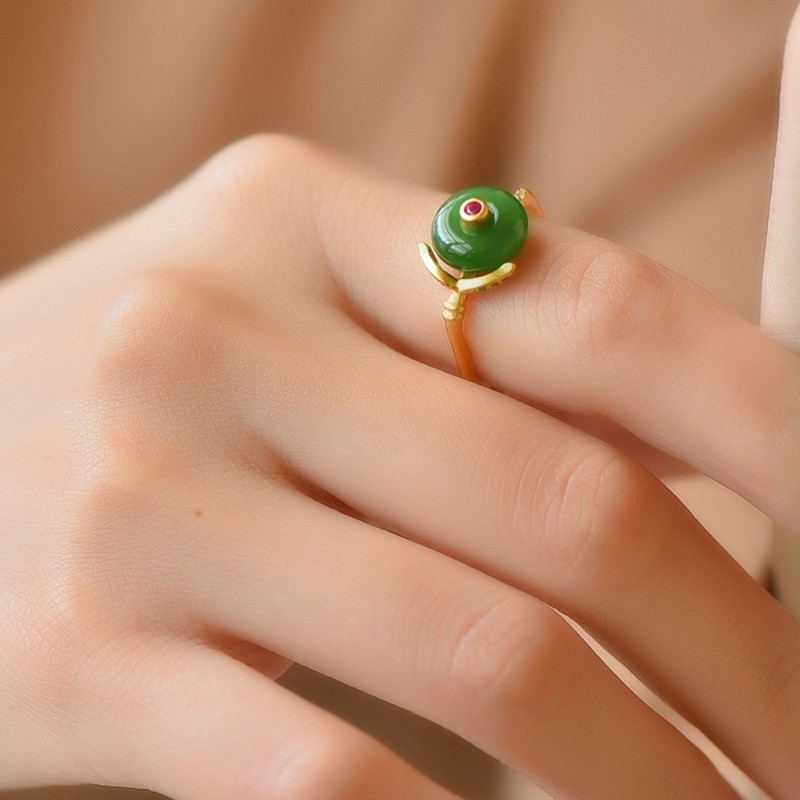 Unique Hetian Jade Rings Jewelry Adornment Eye Catching Square Shape ...