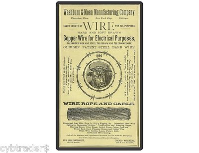 Antique Barbed Wire Ad 1886 Refrigerator / Tool Box Magnet / Man Cave ...