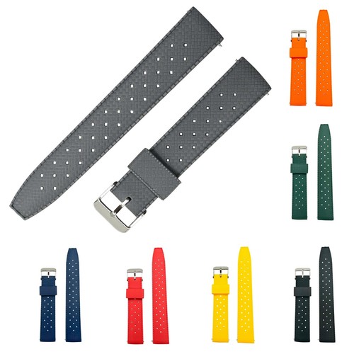Watch Strap Silicone Rubber Tropical Dive Band Quick Release 20mm 22mm ...