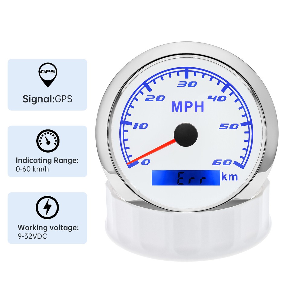 85mm GPS Speedometer 0-60MPH Gauge Waterproof for Motorcycles Boat Car ...