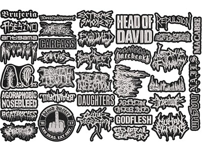Grindcore Metal full EMBROIDERY shaped 10pcs/Lot Random Mix Sew-On ...