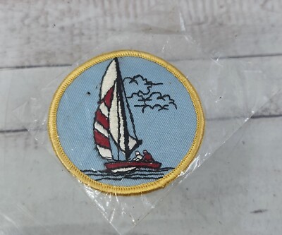 Vintage Embroidered Patch Sailing Theme Sailboat Seagull Squabble | eBay