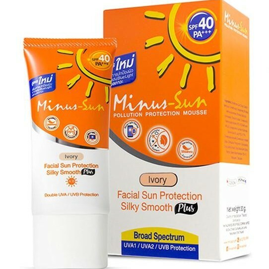 Minus Sun Cream Ivory Color Sol Facial Sun Protection SPF40 PA+++Oil Control 30g | eBay