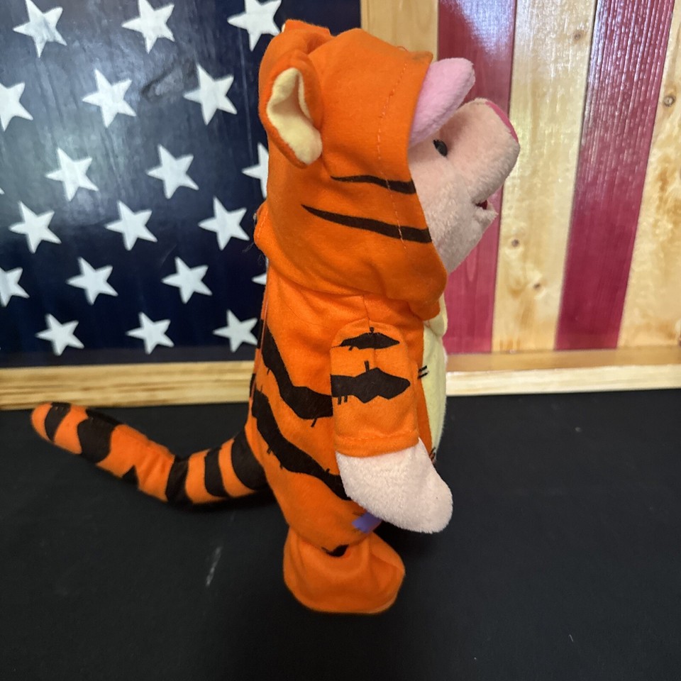 Disney Bounce Around Piglet in Tigger Costume Mechanical Plush Sound ...
